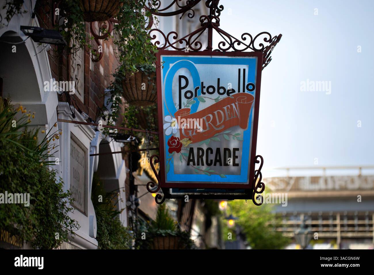 LONDON, UK - MARCH 29, 2025: Colourful sign outside Portobello Garden ...
