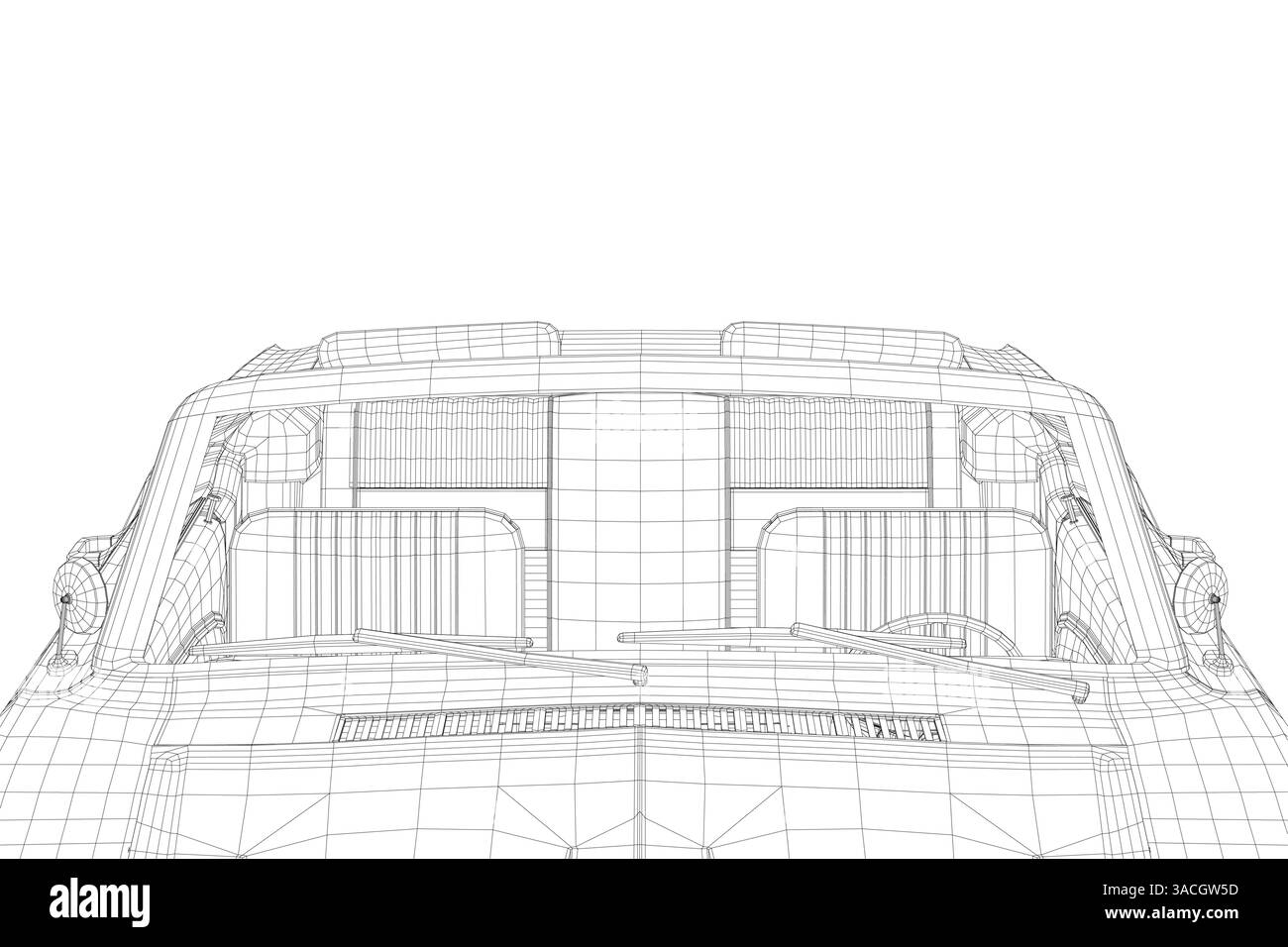 A drawing of a car interior. Front view. 3D Stock Vector Image & Art ...