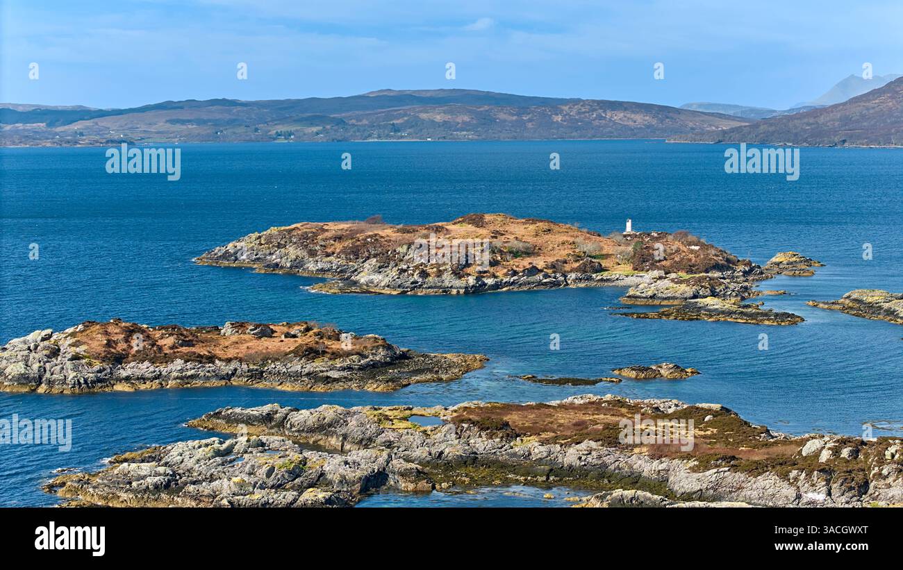 Sandaig Islands and Bay in Kyle Rhea Scotland the larger island is ...