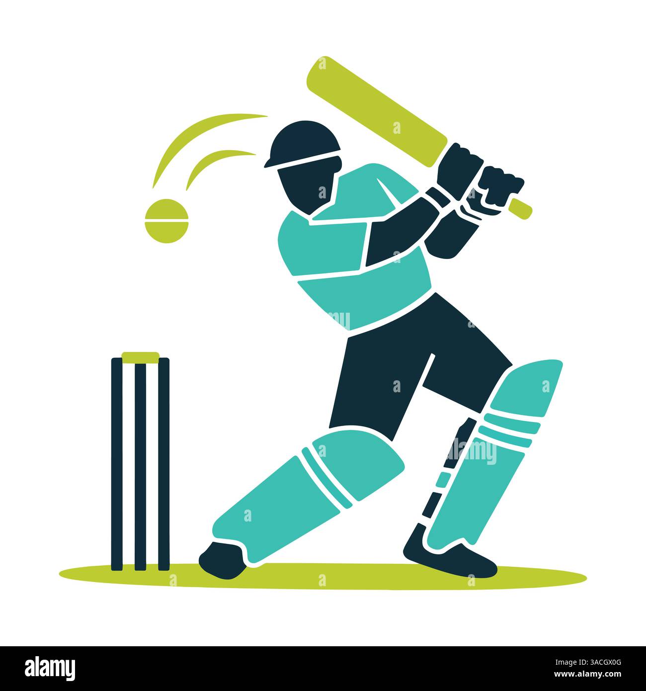 Cricket player silhouette logo design vector illustration. Dynamic ...