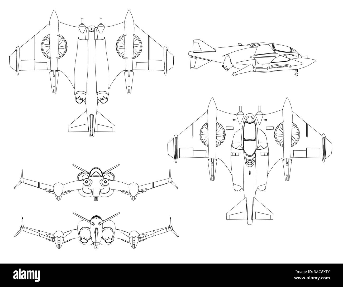A drawing of a Combat fighter with a wing on the side. The plane is ...