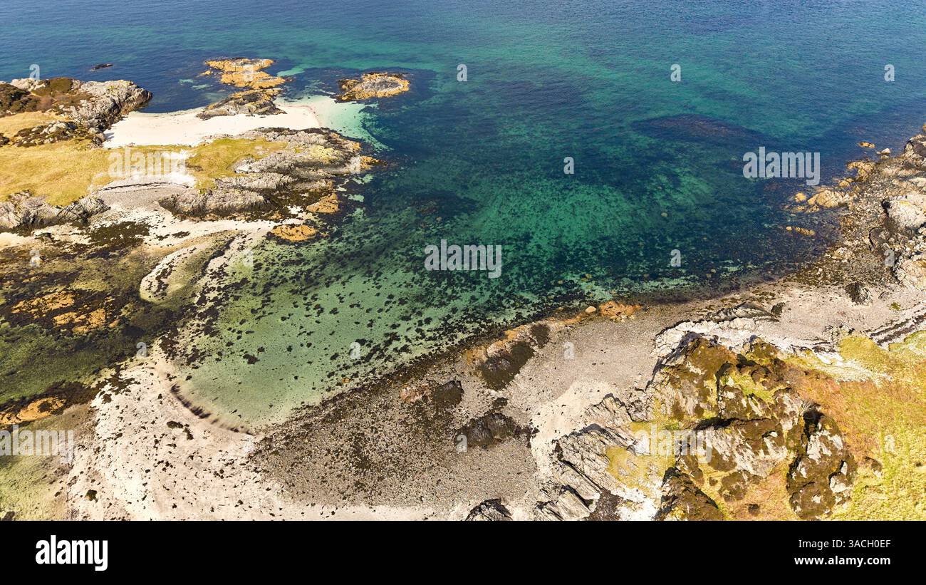Sandaig Islands and Bay in Kyle Rhea Scotland white seashell beaches ...