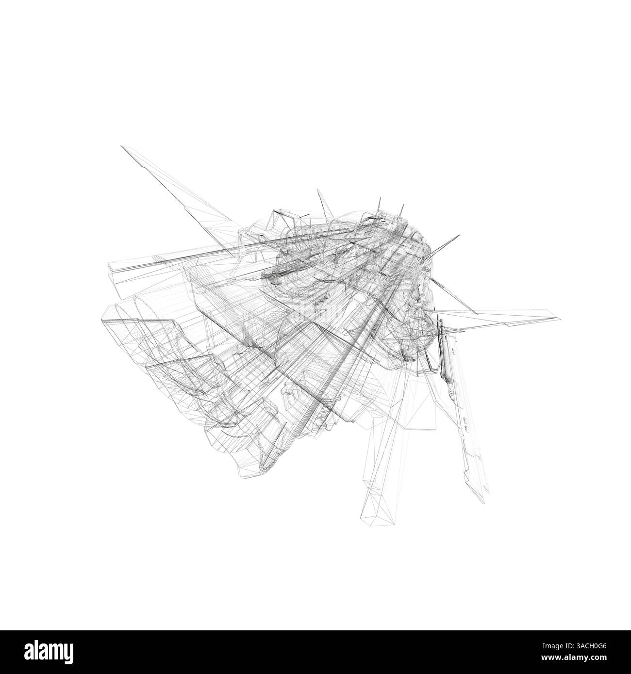 A drawing of a spaceship with a white background. The spaceship is ...