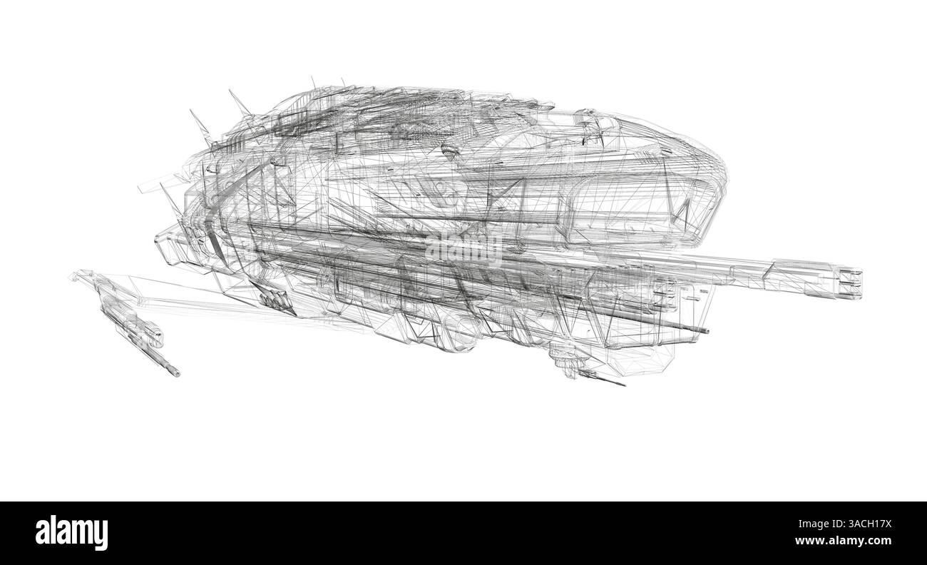 A drawing of a spaceship with a white background. The spaceship is ...