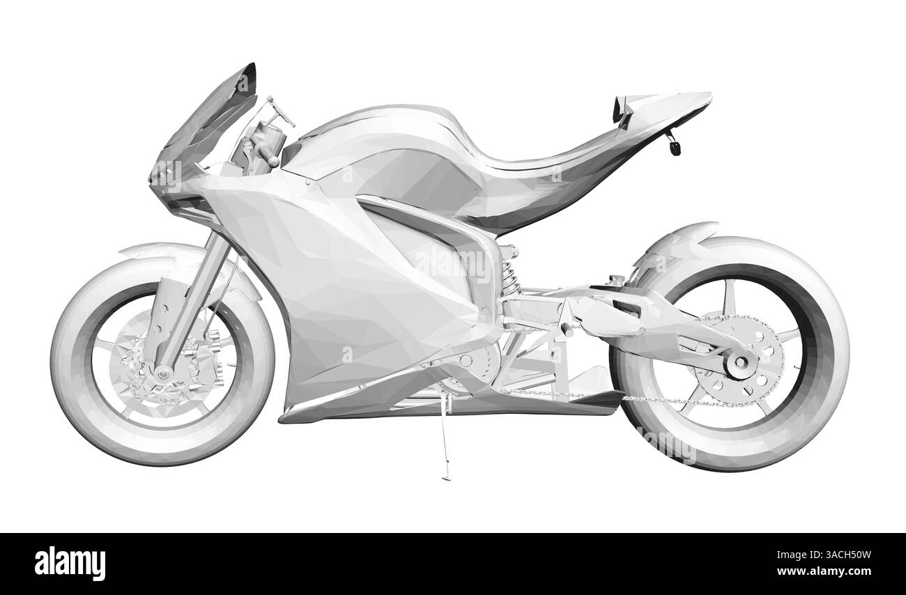 A motorcycle is shown in a white background. The motorcycle is a ...