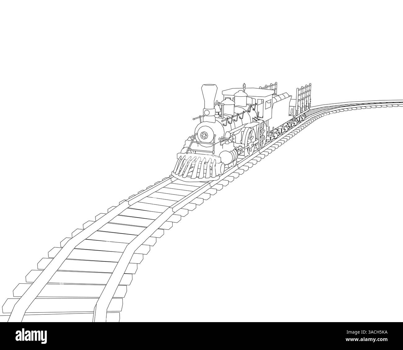 Fast moving steam train Stock Vector Images - Alamy