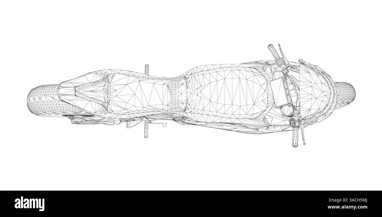 A motorcycle is shown in a black and white drawing. The motorcycle is a ...