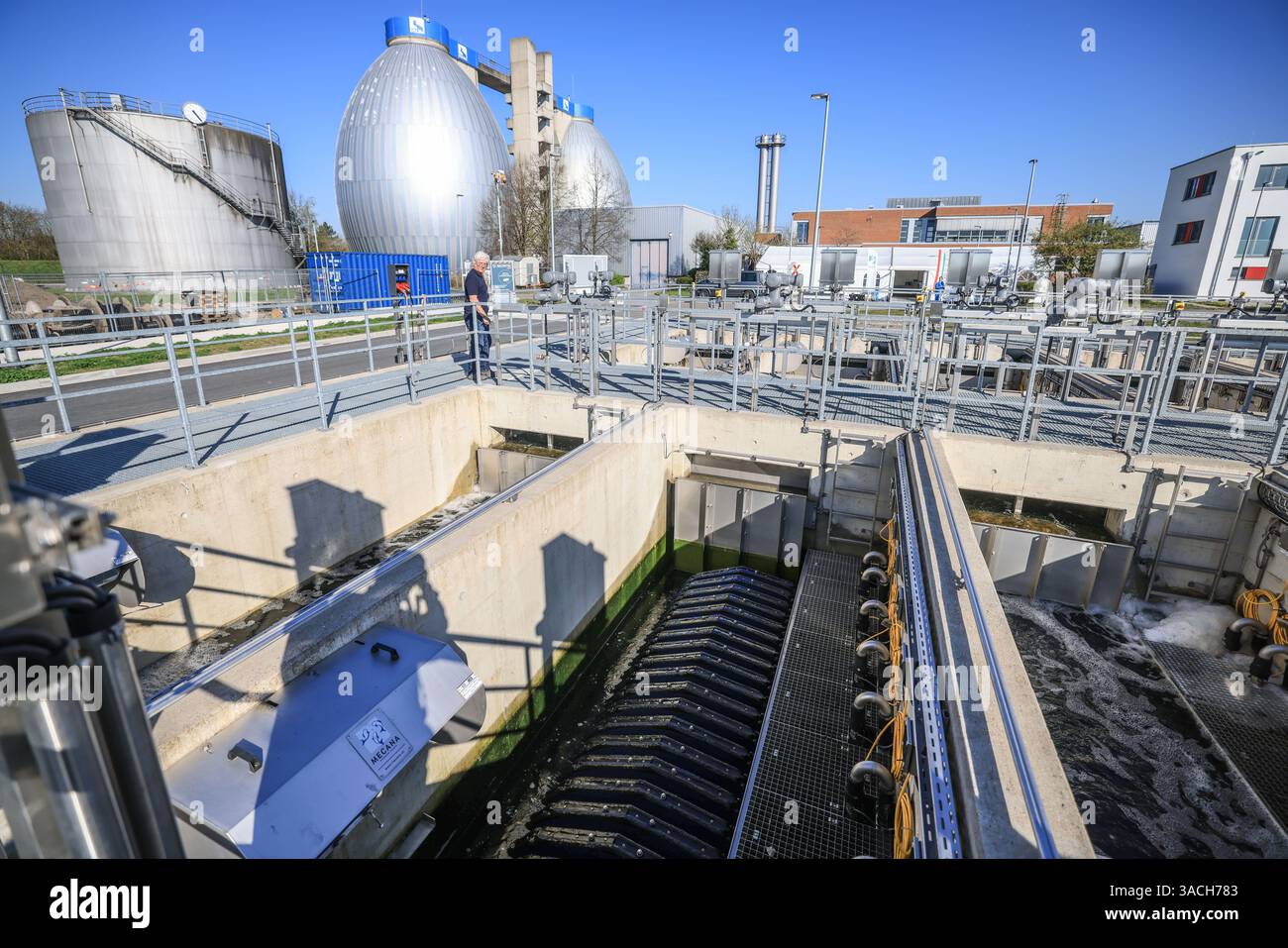 Dortmund, Germany. 04th Apr, 2025. The basins of the cloth filtration ...