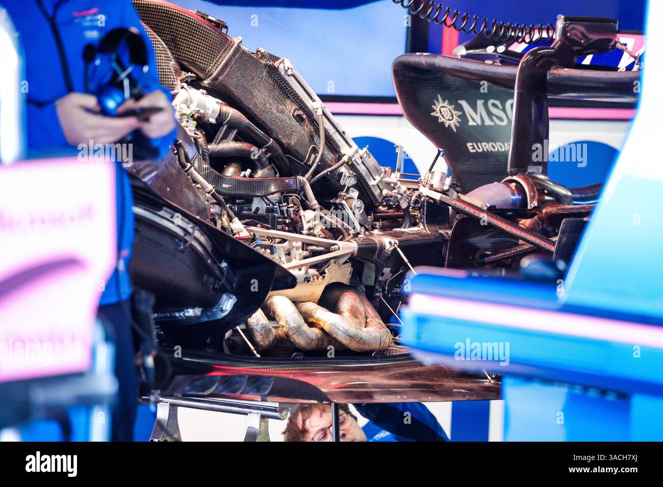 Alpine F1 Team A525, mechanical detail of the engine power unit during ...