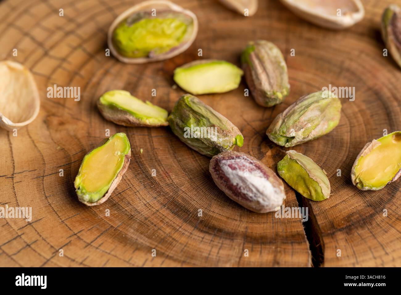 fried green pistachios peeled from the shell, salted crunchy nuts ...