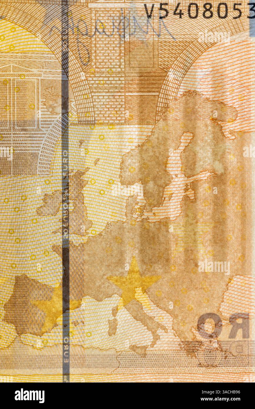 50 euro banknote on map hi-res stock photography and images - Alamy