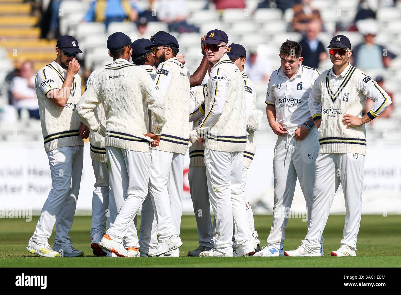 Birmingham, UK. 04th Apr, 2025. #54, Ethan Bamber of Warwickshire (2nd ...