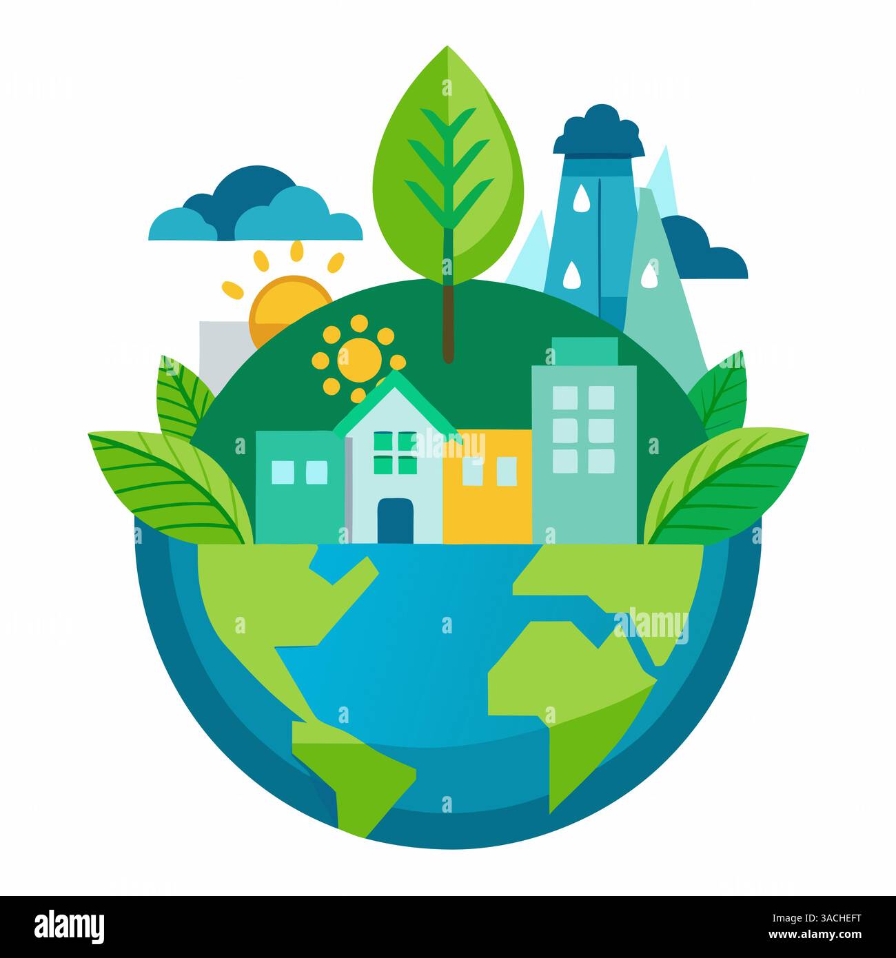 Drawing showing the damage environmental pollution causes to our world ...