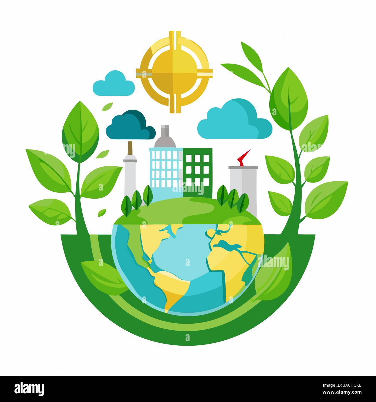 Drawing showing the damage environmental pollution causes to our world ...