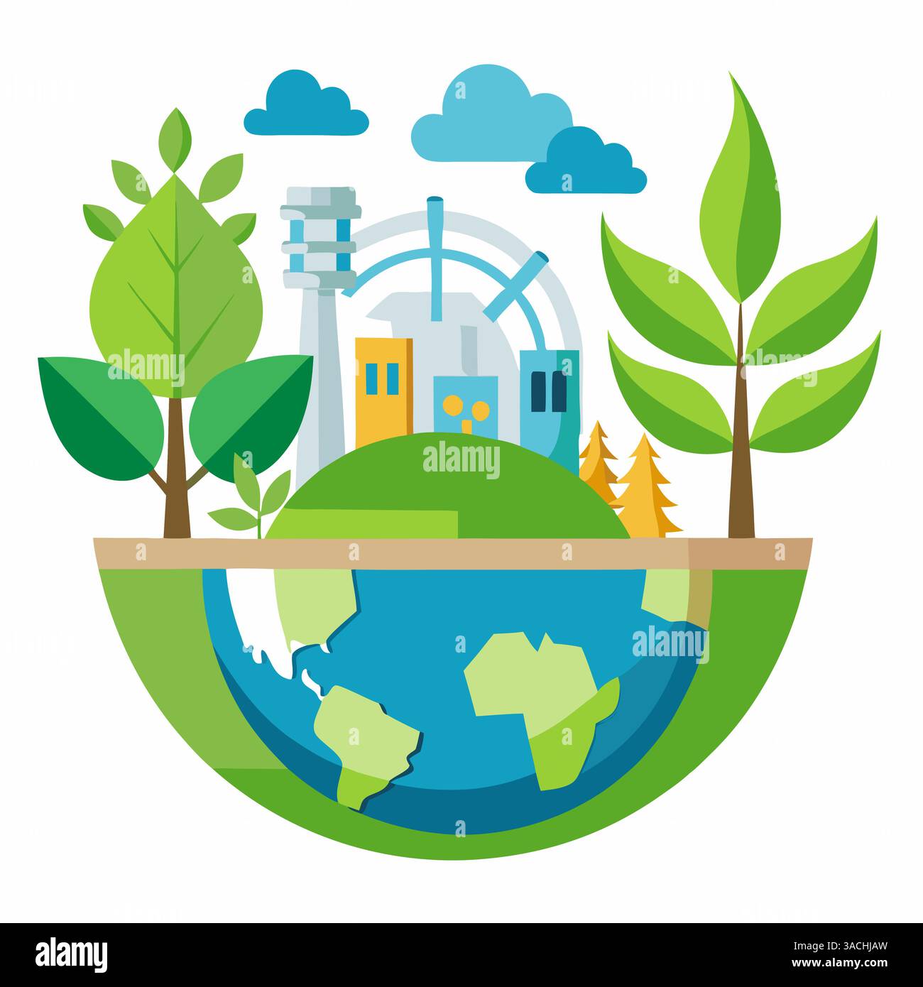 Drawing showing the damage environmental pollution causes to our world ...