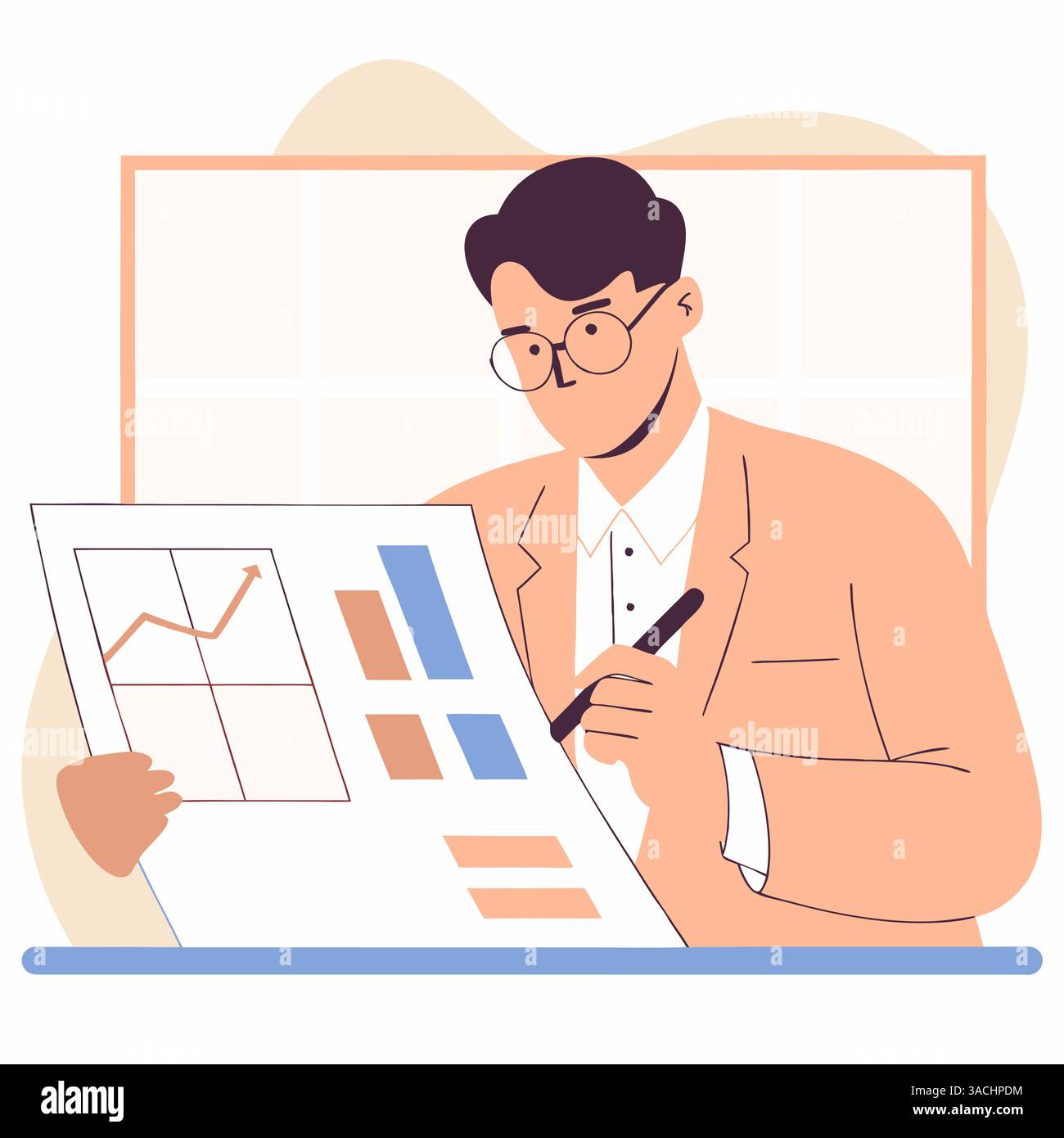 Diagram table study showing financial data analysis Stock Vector Image ...