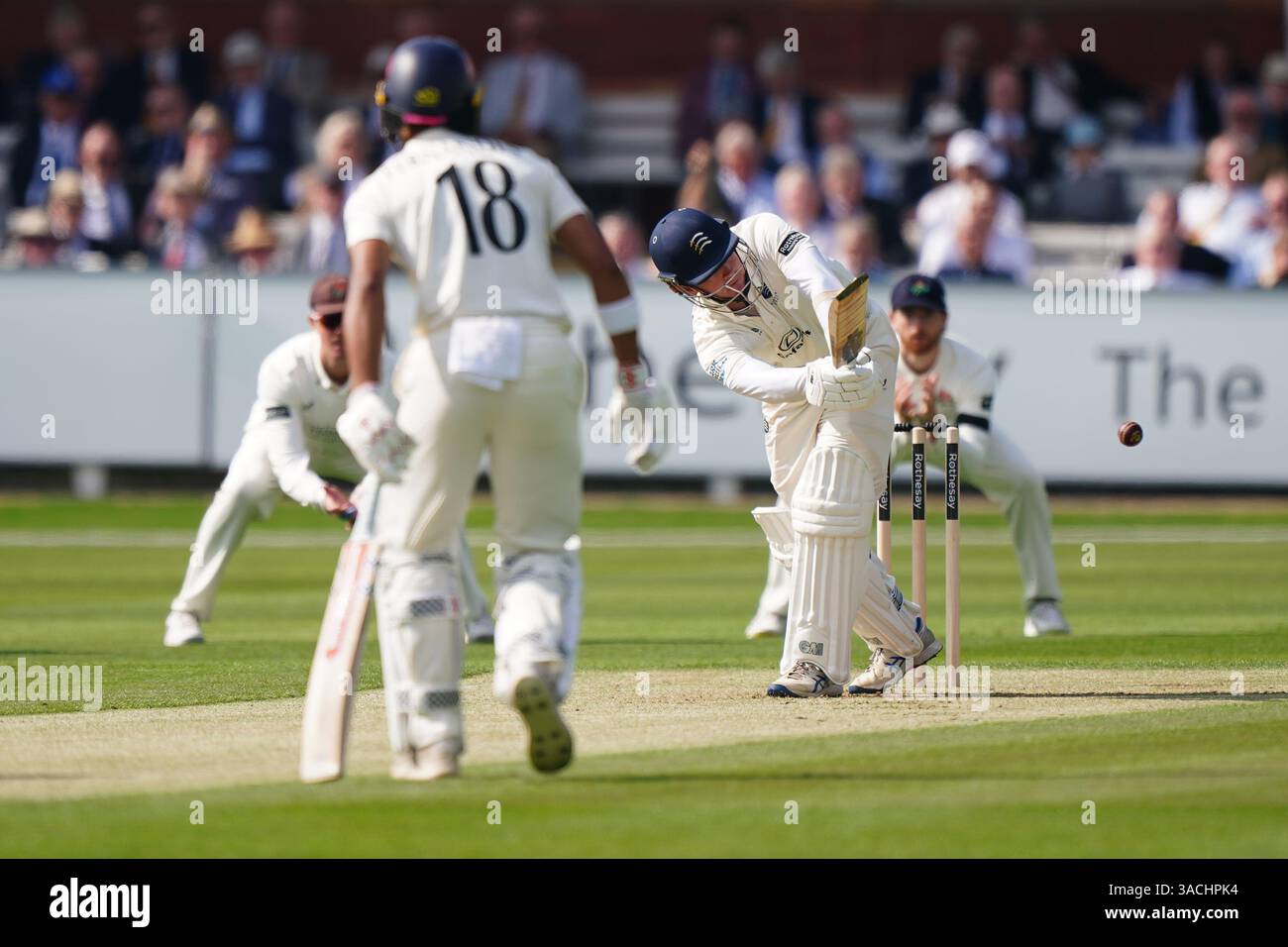 Middlesex's Sam Robson in action on day one of the Rothesay County ...