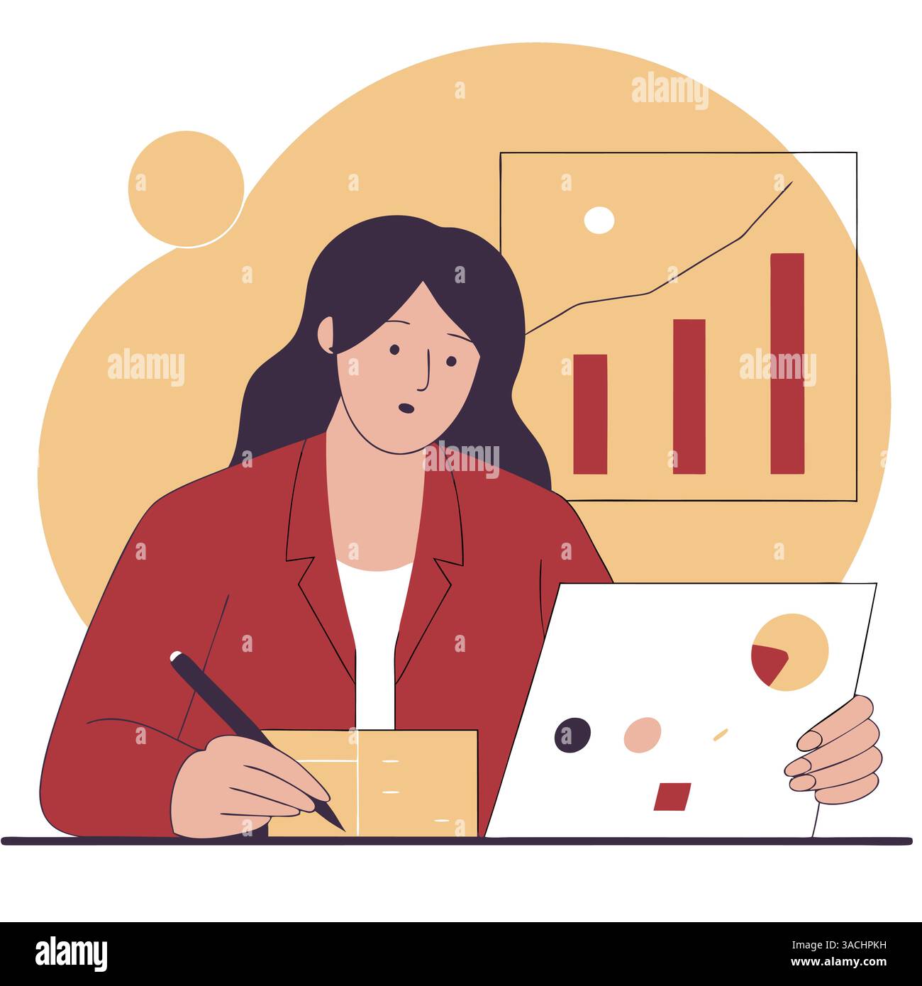 Diagram table study showing financial data analysis Stock Vector Image ...