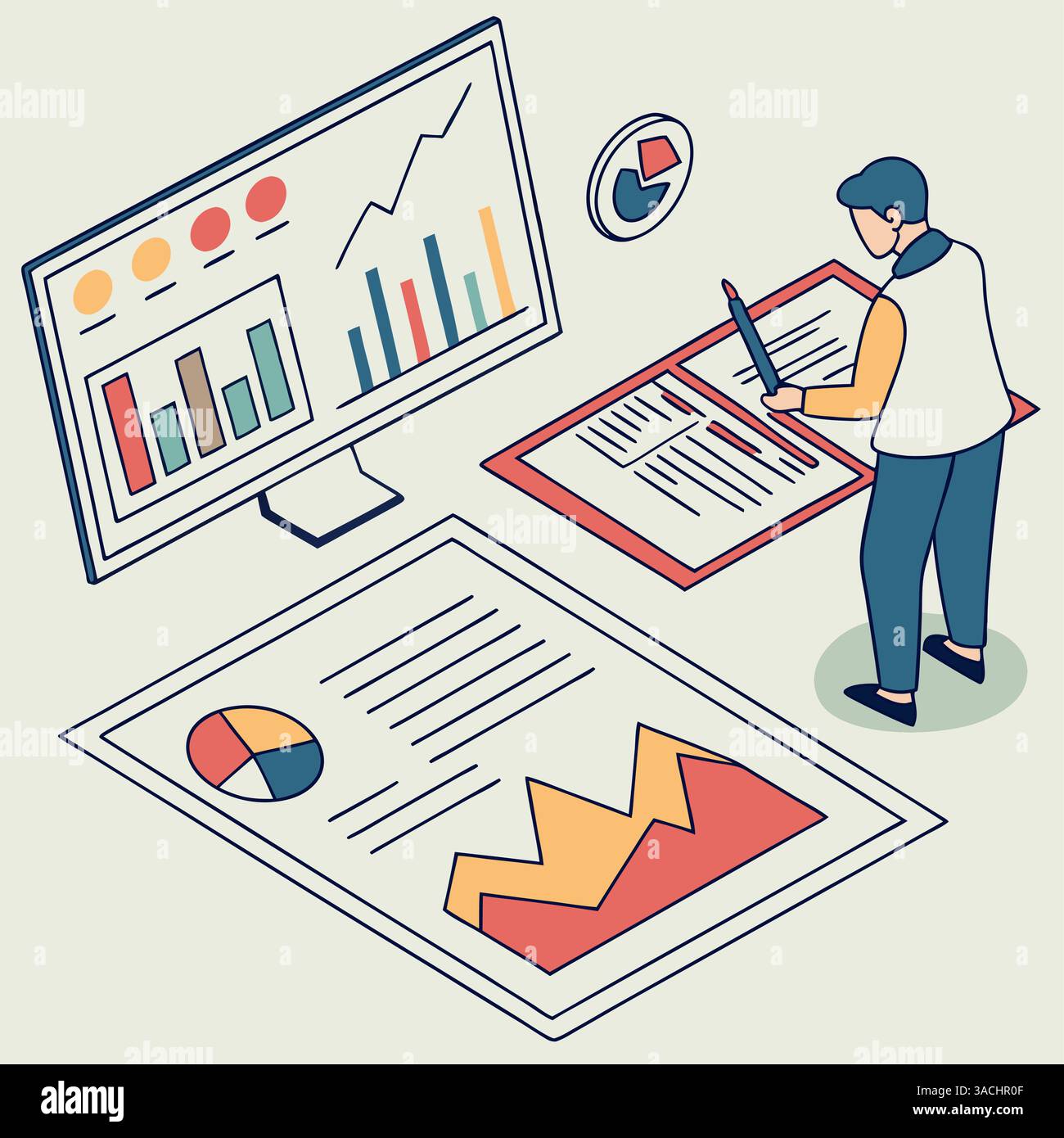 Diagram table study showing financial data analysis Stock Vector Image ...