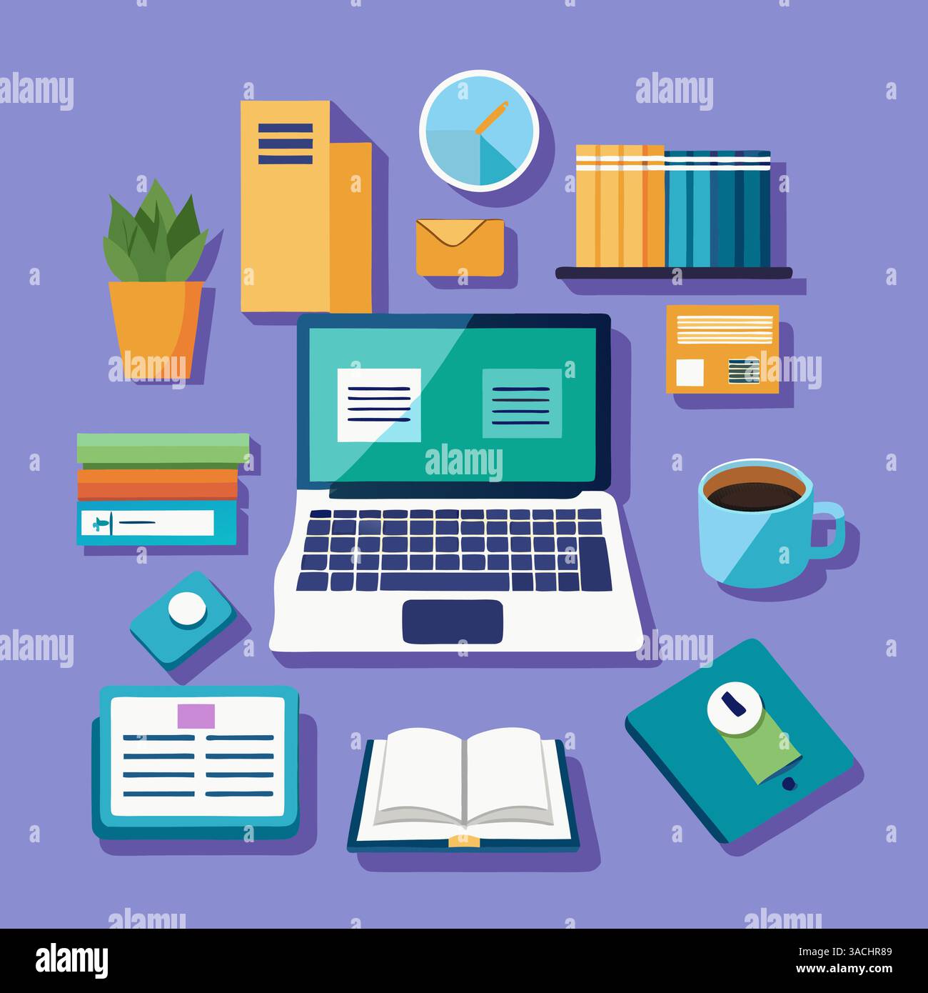 A drawing showing files in filing cabinets in an office environment ...
