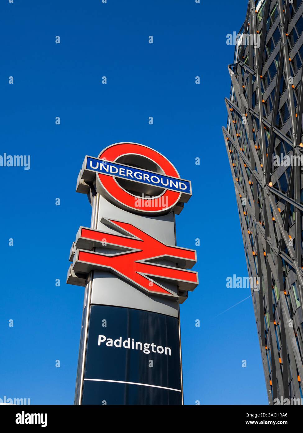 Sign for Paddington Underground and Paddington British Rail, Paddington ...