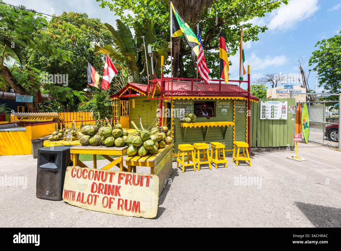 Ocho Rios, Jamaica - April 9, 2024: Ice Cold Coconut Fruit Drink with ...