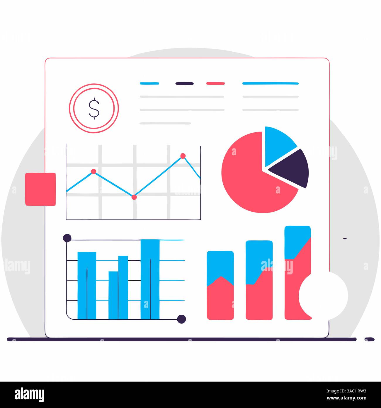 Diagram table study showing financial data analysis Stock Vector Image ...