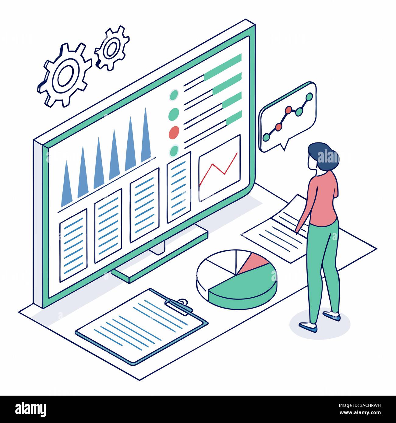 Diagram table study showing financial data analysis Stock Vector Image ...
