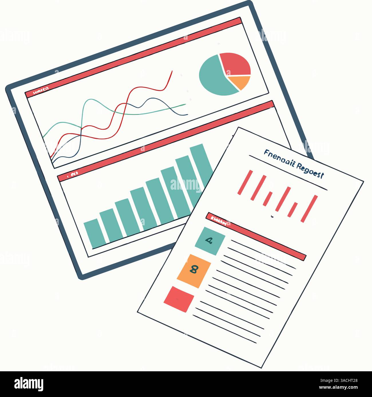 Diagram table study showing financial data analysis Stock Vector Image ...