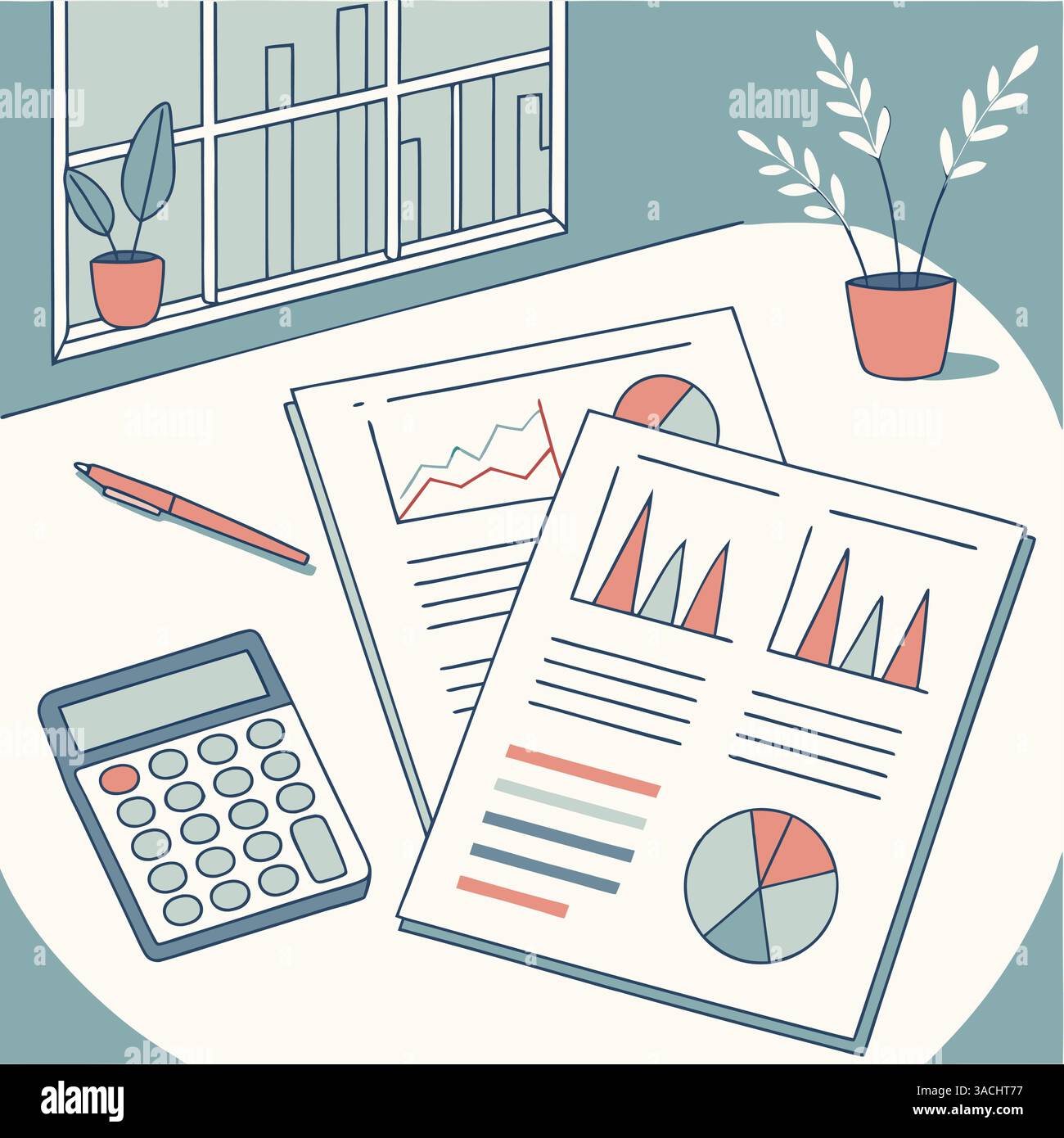 Diagram table study showing financial data analysis Stock Vector Image ...