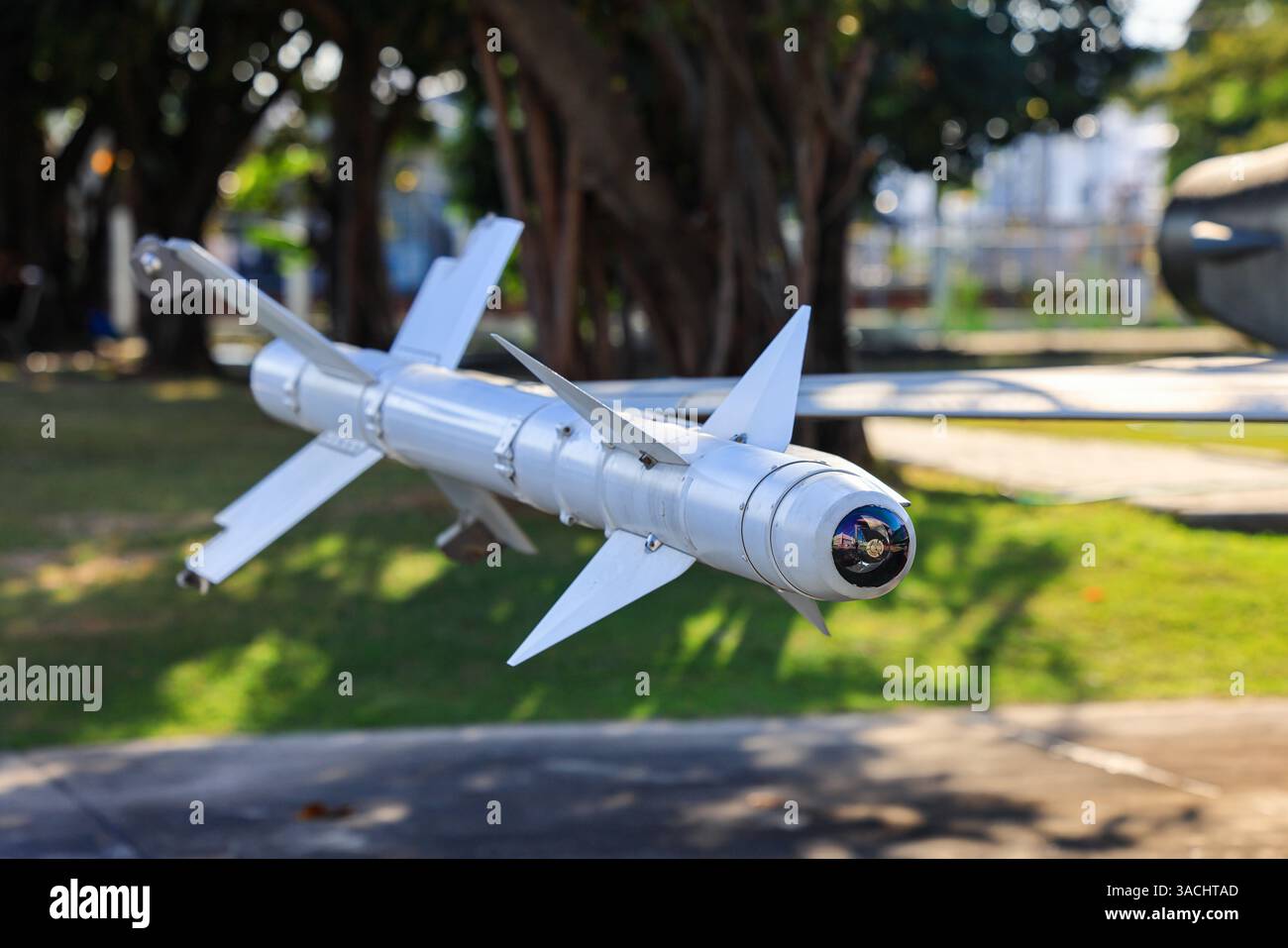 Close up header of AIM-9 Sidewinder a short-range Air To Air infrared ...