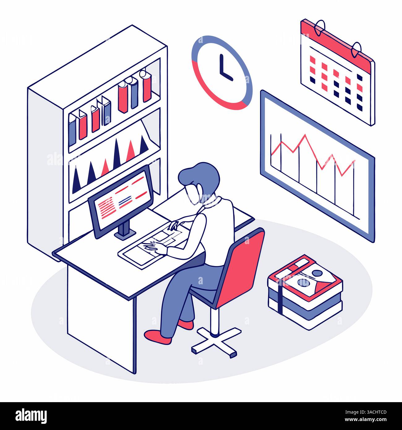 Diagram table study showing financial data analysis Stock Vector Image ...