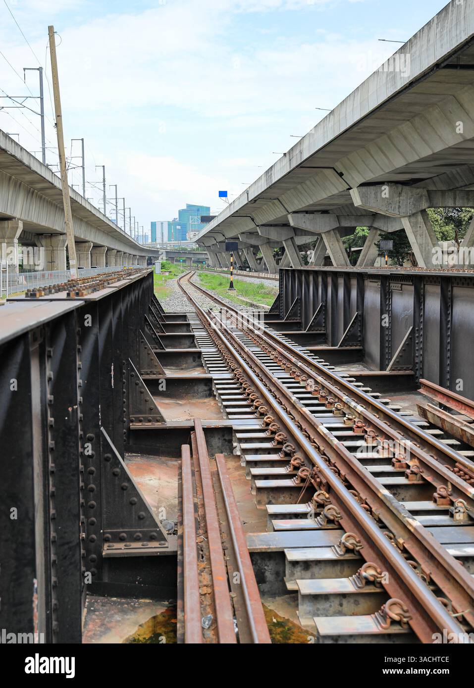 The Steel truss structure of the Rail bridge, rail bridge, Railway ...