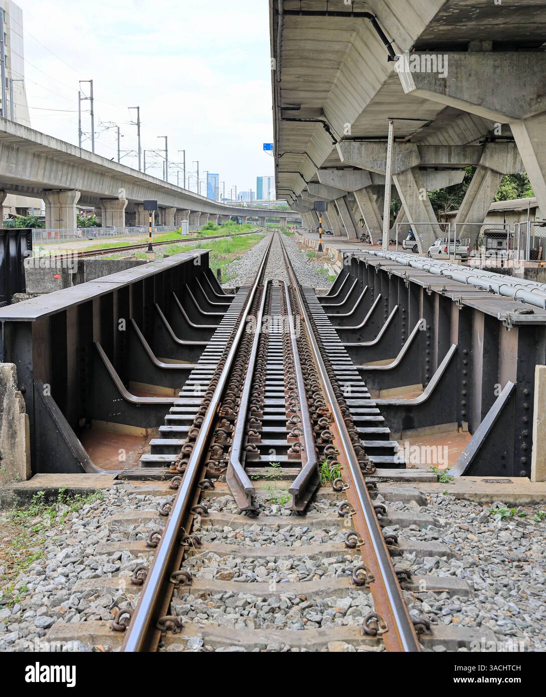 The Steel truss structure of the Rail bridge, rail bridge, Railway ...
