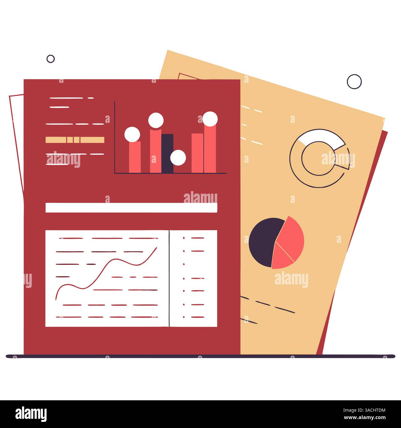 Diagram table study showing financial data analysis Stock Vector Image ...