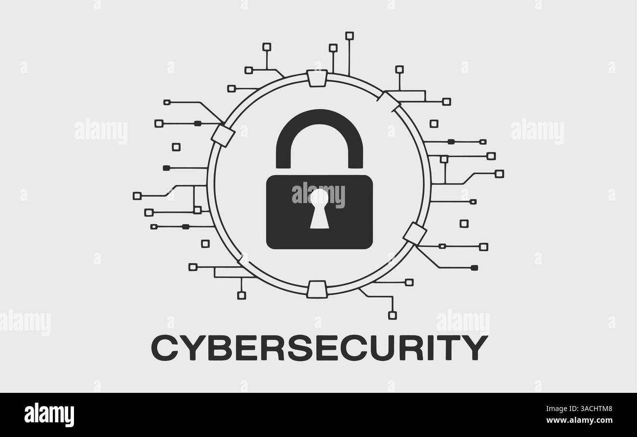 Cybersecurity technology with circuit board design. Futuristic hi tech ...