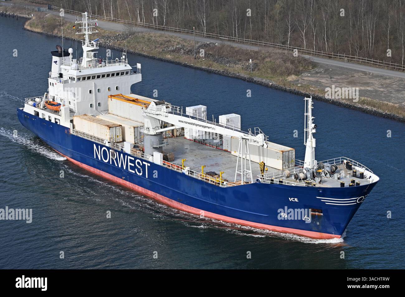 Refrigerated Cargo Ship ICE at the Kiel Canal Stock Photo - Alamy