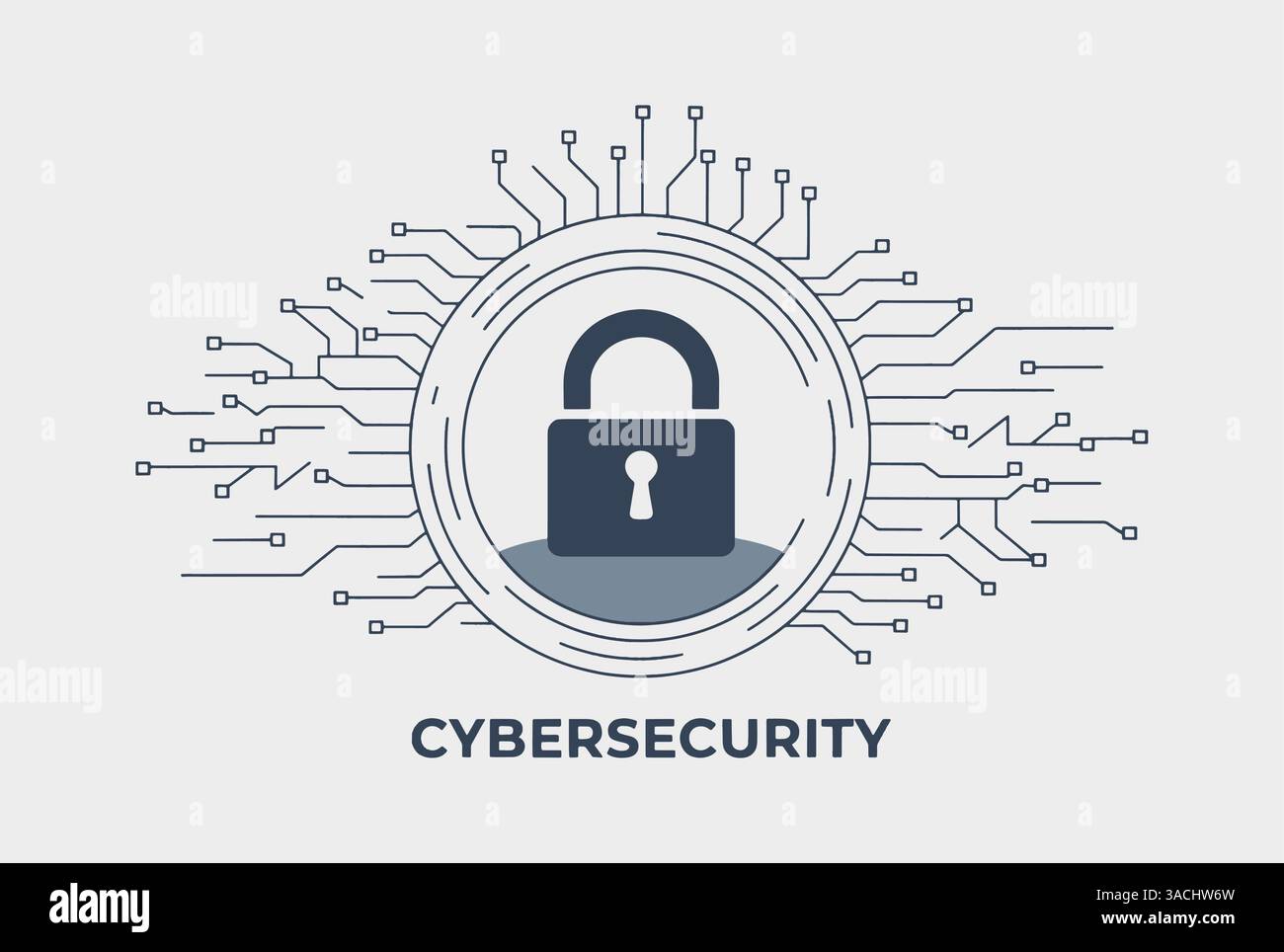 Cybersecurity technology with circuit board design. Futuristic hi tech abstract background ...