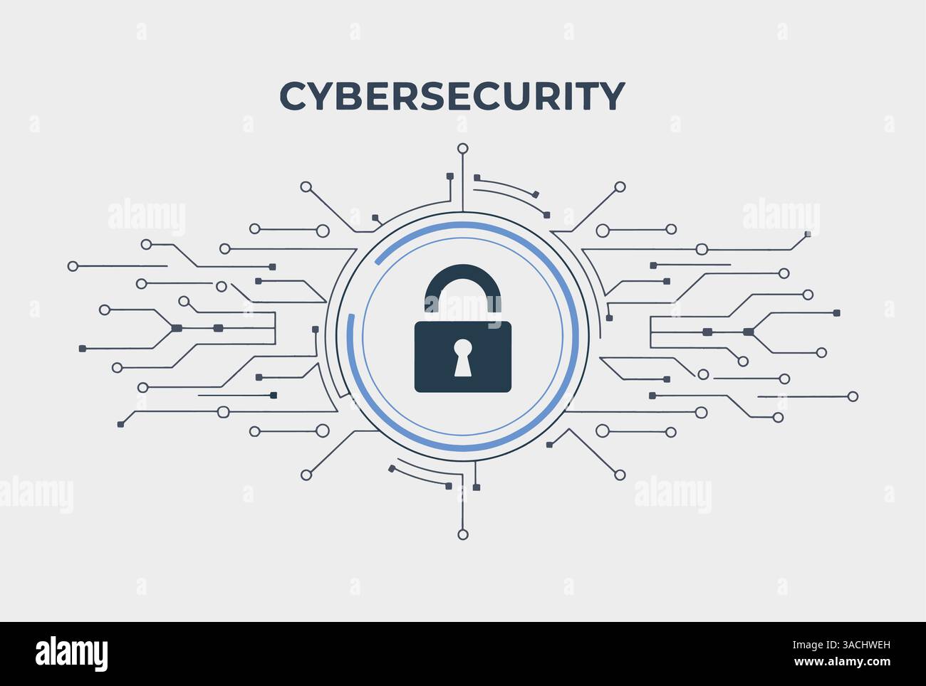 Cybersecurity technology with circuit board design. Futuristic hi tech abstract background ...