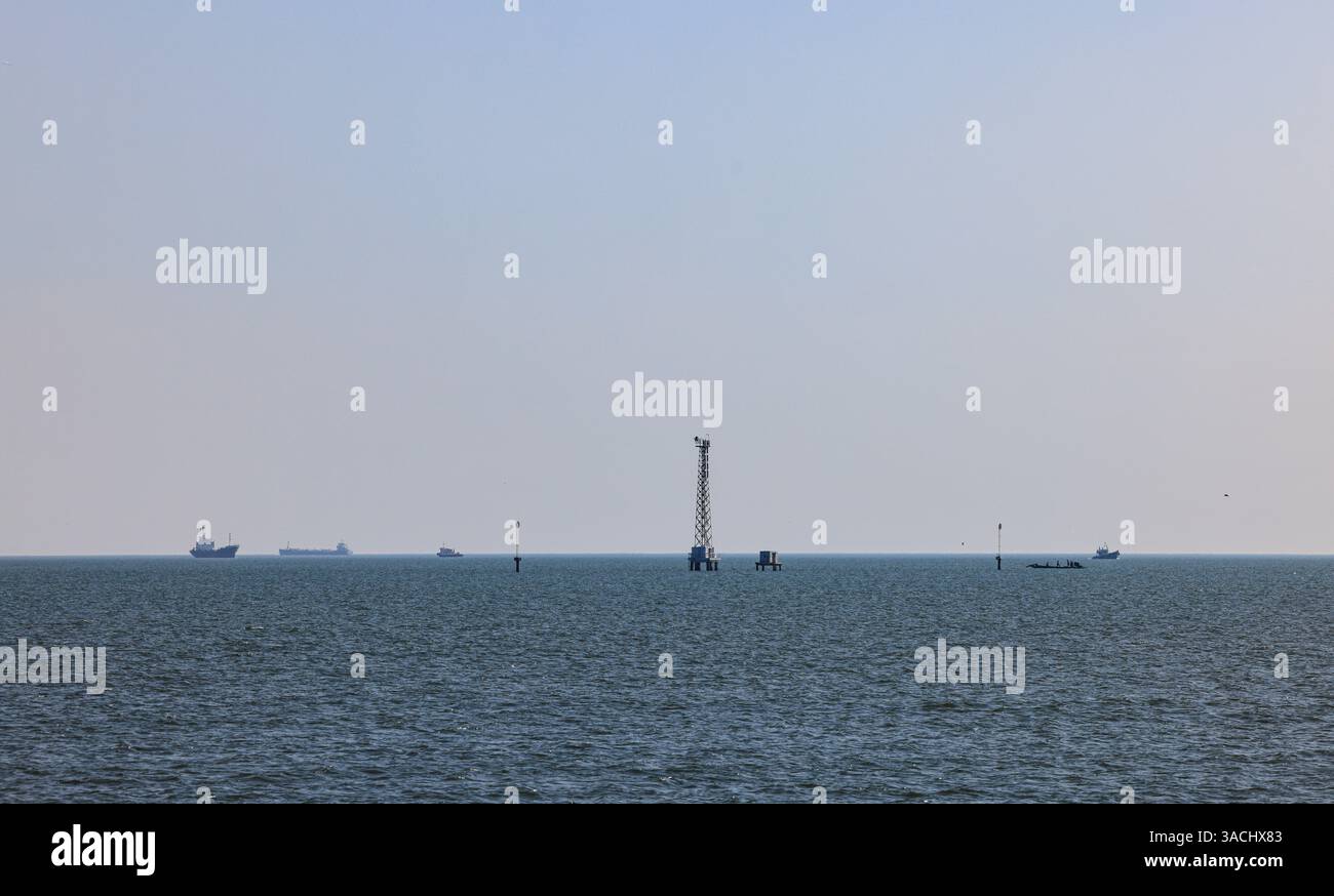 Panorama view of Light beacon, lighthouse, signal tower for water ...
