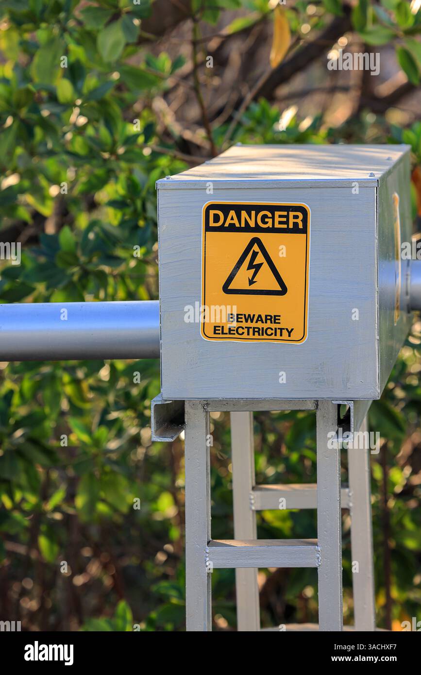 Danger beware electricity sign, Electrical Hazard High Voltage sign on ...