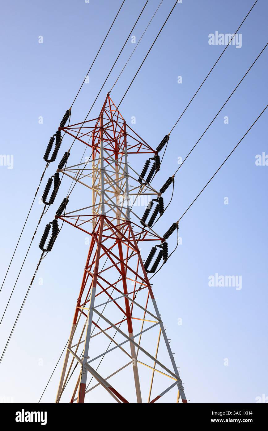 High voltage post, High voltage tower, show with high voltage ...