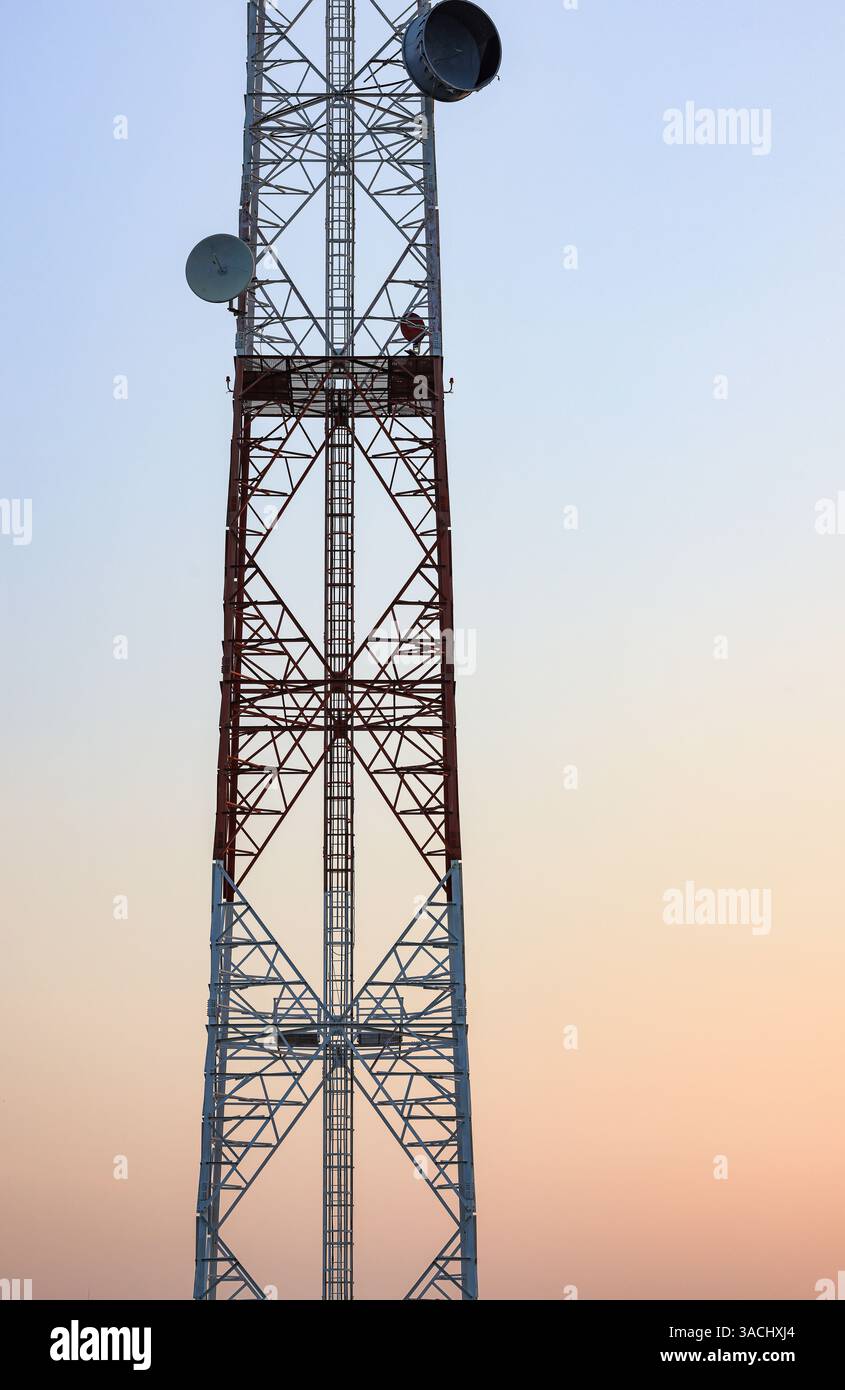 Detail of Transmitting and radio antenna Tower, steel Structure ...