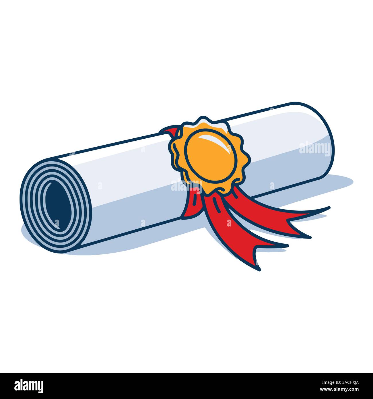 Diploma roll icon. Graduate letter with ribbon, symbolizing academic ...