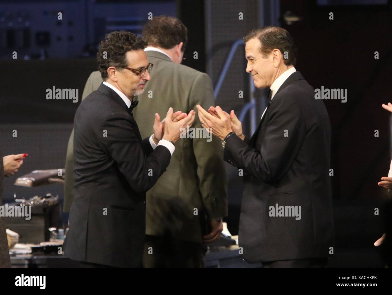 New York, NY, USA. 3rd Apr, 2025. Grant Heslov and George Clooney at ...