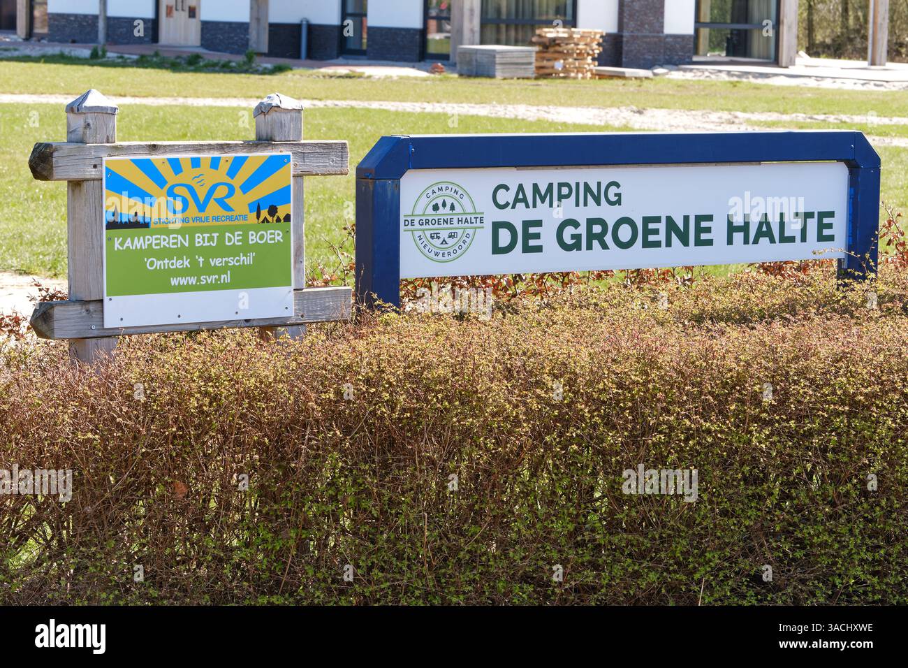 April 1, 2025 - Nieuweroord-Netherlands: Entrance of Camping De Groene ...