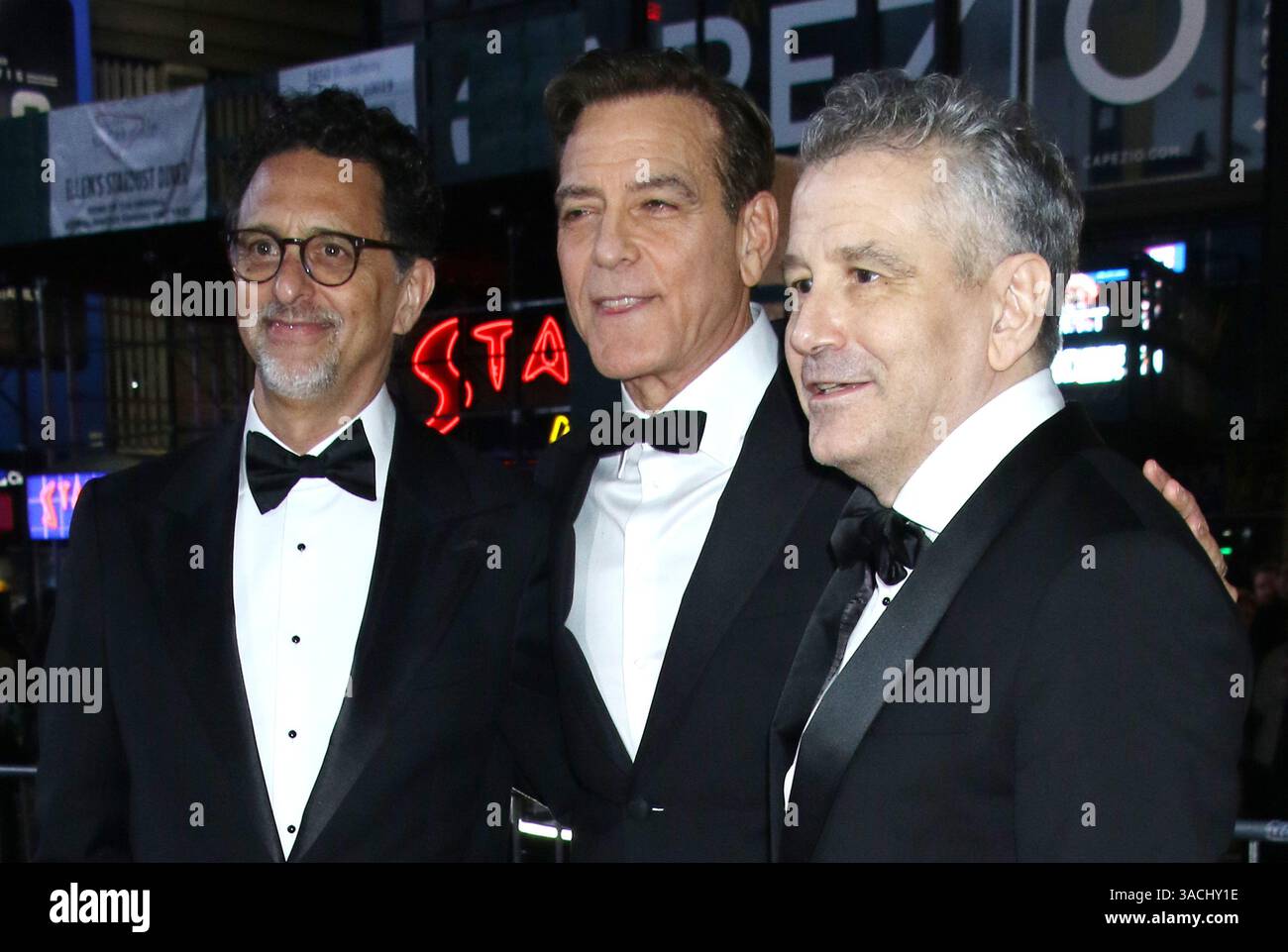 New York, NY, USA. 3rd Apr, 2025. Grant Heslov, George Clooney and ...