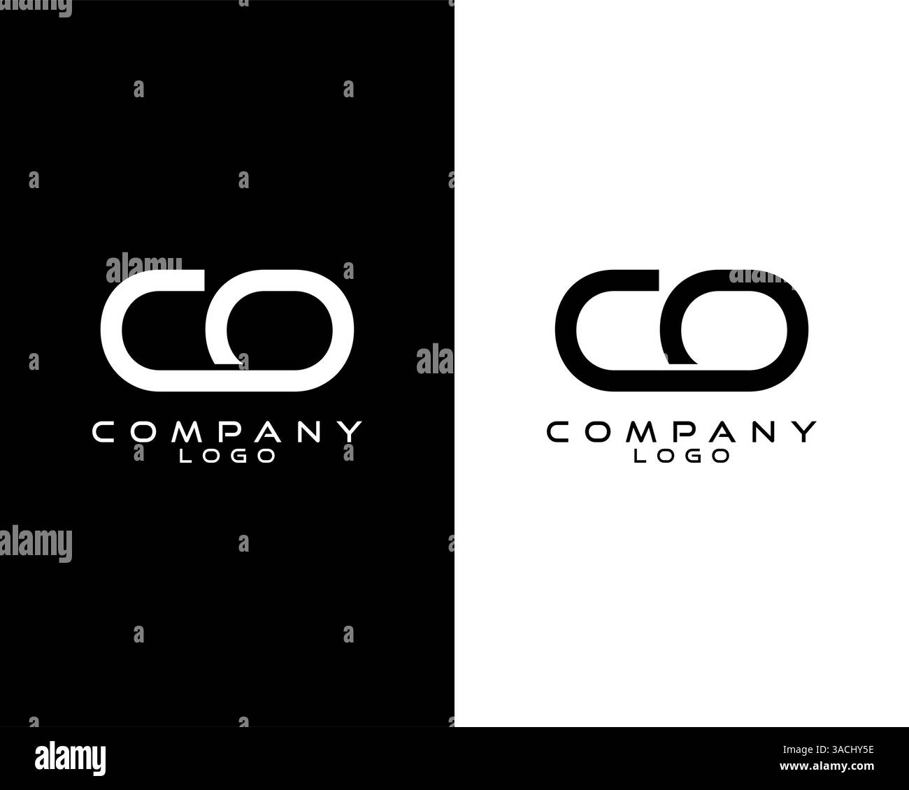 CO, OC modern logo design with white and black color that can be used ...