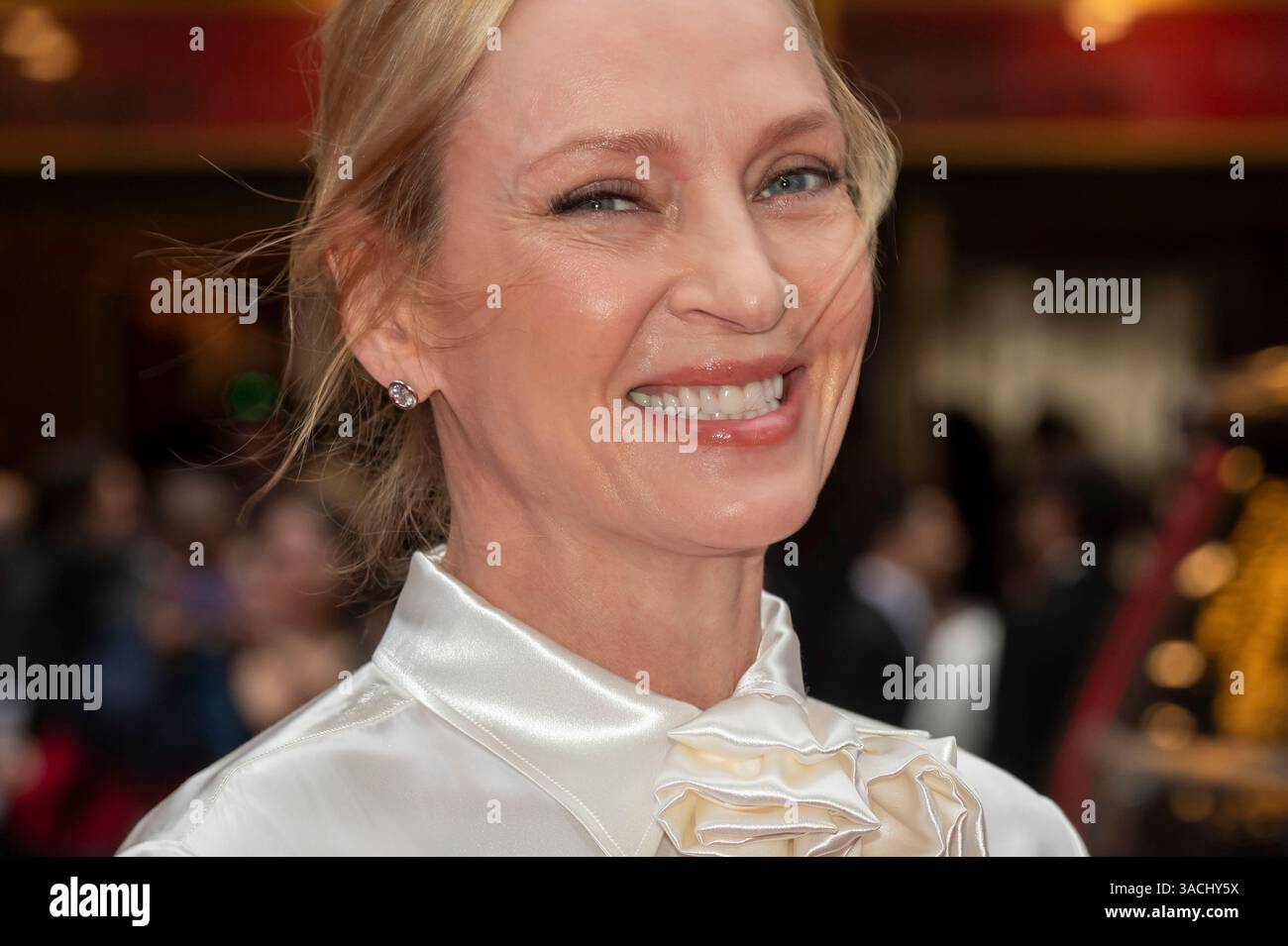 NEW YORK, NEW YORK - APRIL 03: Uma Thurman attends "Good Night, And ...