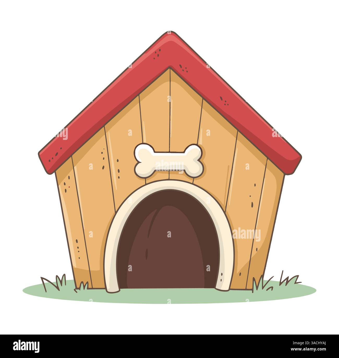 Cartoon dog house vector illustration, isolated on a white background ...